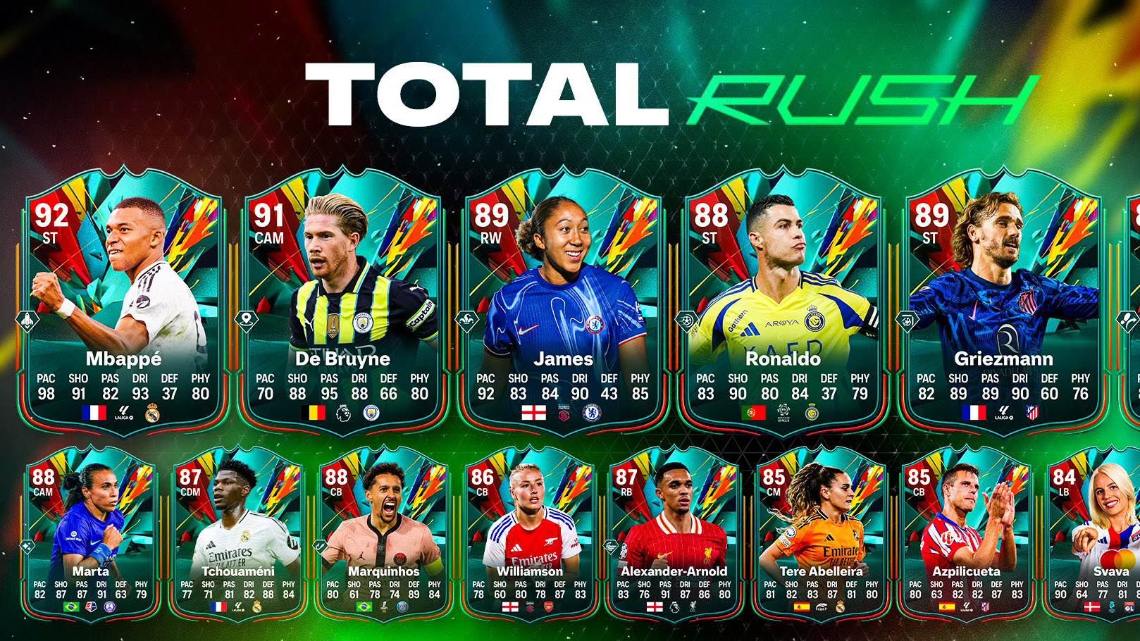 Total Rush promo: Ronaldo, Mbappé, Griezmann, and De Bruyne leaked