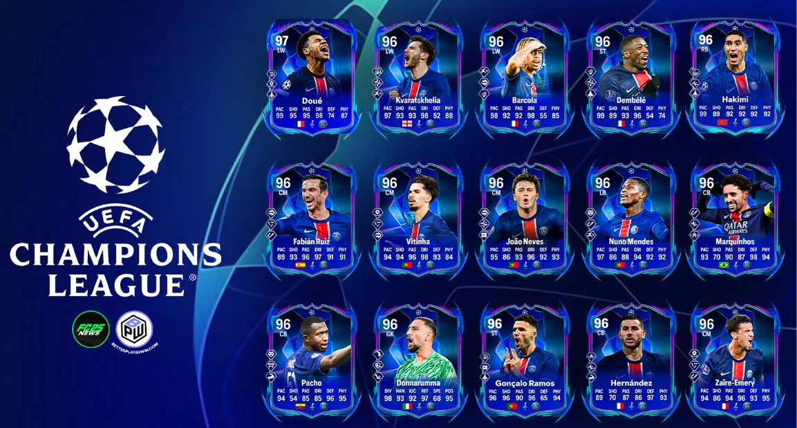 FC 25: PSG UCL Winner squad set to drop today as 96-rated upgrades dominate Ultimate Team ⇒ FUTFC